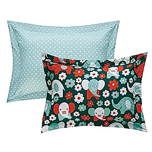 Chic Home Marsh 4 Piece Reversible Quilt Set Cute Elephant Friends Youth Design Bed in a Bag-Decorative Pillow Shams Included, Full, Multi Color