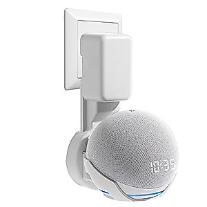 ZUOLACO Dot 4th/5th Generation Wall Mount Holder, All New Dot 4 Gen Outlet Hanger, Smart Speaker Stand, Space-Saving Accessories, Built-in Cable Management Shelf, White…