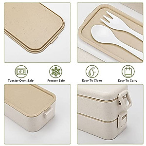 Space Foxes Cats Astronaut Bento Lunch Box 2 Compartment Food Storage Containers With Spoon And Fork