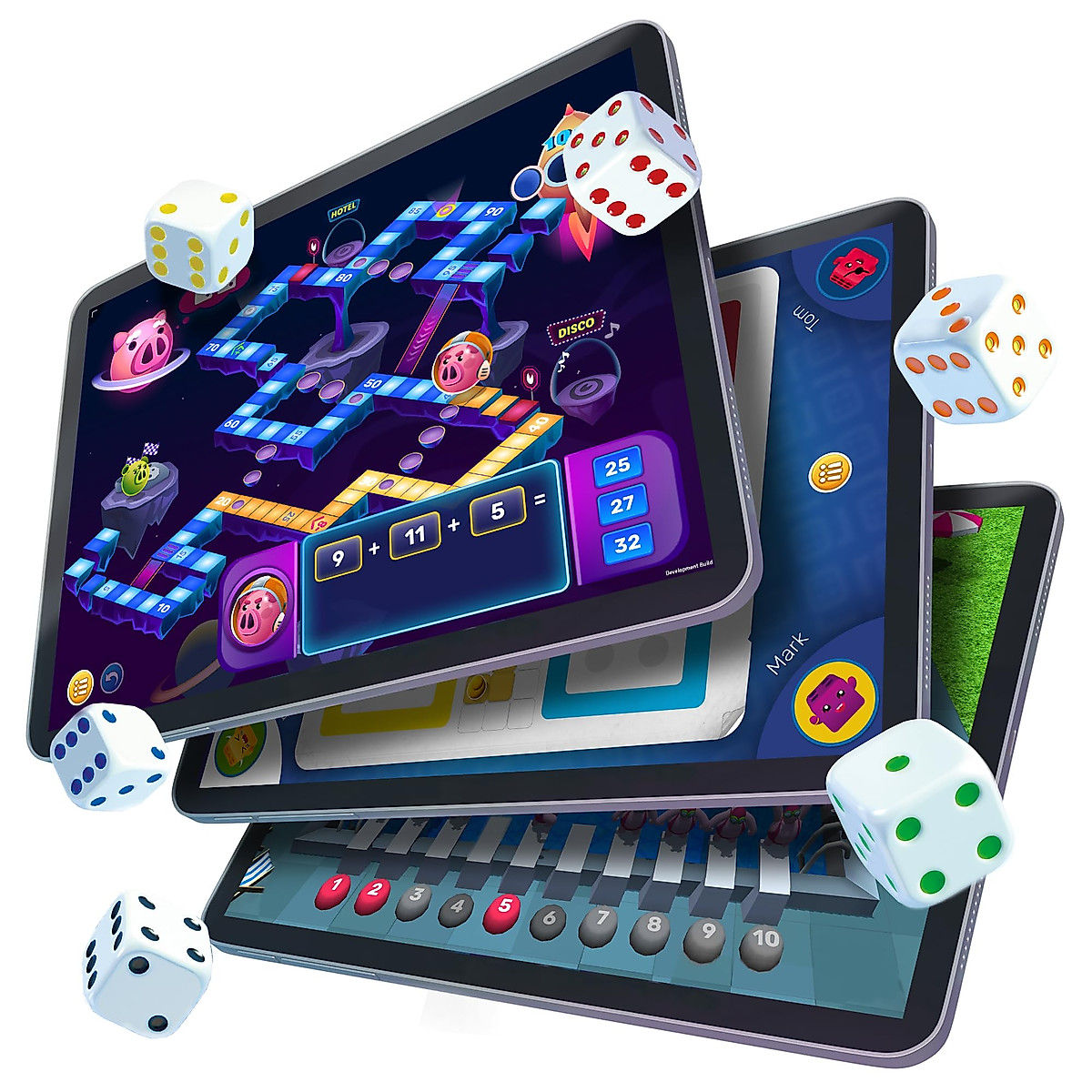 GoDice Full Pack - 6 Smart Connected Dice. Brings The Best Dice Games of All Time to the 21st Century. Educational, Fun, and Innovative Games for Family, Friends, Game nights. Free App. Cool Tech Gift