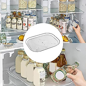 Square Turntable Organizer (15.67x 11.73 inches), Turntable Organizer for Refrigerator, countertop Condiment Storage Rack for Kitchen, Pantry, cabinets, Dining Table (1PC)
