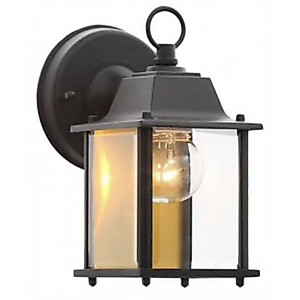 Home Decorators 8.5” Black Outdoor Coach Wall Lantern Wet Locations Clear Glass