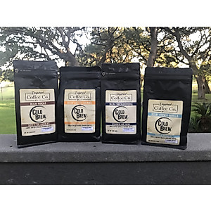 Decaf French Vanilla - Flavored Cold Brew Coffee - Inspired Coffee Co. - Swiss Water Process - Coarse Ground Coffee - 12 oz. Resealable Bag, Blue and Black