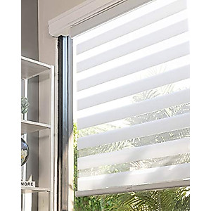 CHICOLOGY Zebra Blinds, Roller Window Shades, Blinds for Windows, Roller Shades for Windows, Window Shades for Home, Window Shades, Pull Down Shades for Windows, 22" W X 72" H, Basic Arctic