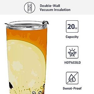 Jihqo Halloween Pumpkins Tumbler with Lid and Straw, Insulated Stainless Steel Tumbler Cup, Double Walled Travel Coffee Mug Thermal Vacuum Cups for Hot & Cold Drinks 12oz