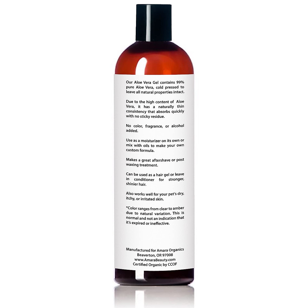 USDA Organic Aloe Vera Gel - For Face, Body, Hair - 100% Pure, After Sun Care