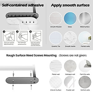 Paper Towel Holder Under Cabinet and Counter, Tclouda Aluminum Alloy Wall Mountd Paper Towel Rack, Available in Adhesive and Screws, Single Black