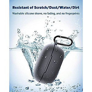 【EarFun Official】 Protective Case Cover for EarFun Air Pro 3, Soft Silicone Protective Case with Keychain, Shock-Proof Silicone Skin Full Protective Cover, Supports Wireless Charging, Black