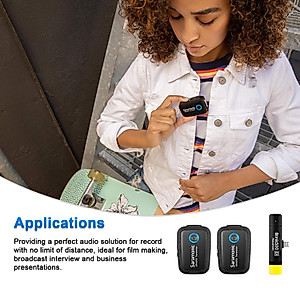 Saramonic Microphones Blink 500 B4 (TX+TX+RXDi), Dual-Channel Wireless Lavalier Microphone System for iPhone iOS Devices- Great for Vlogging, Filming, Recording, Live Stream