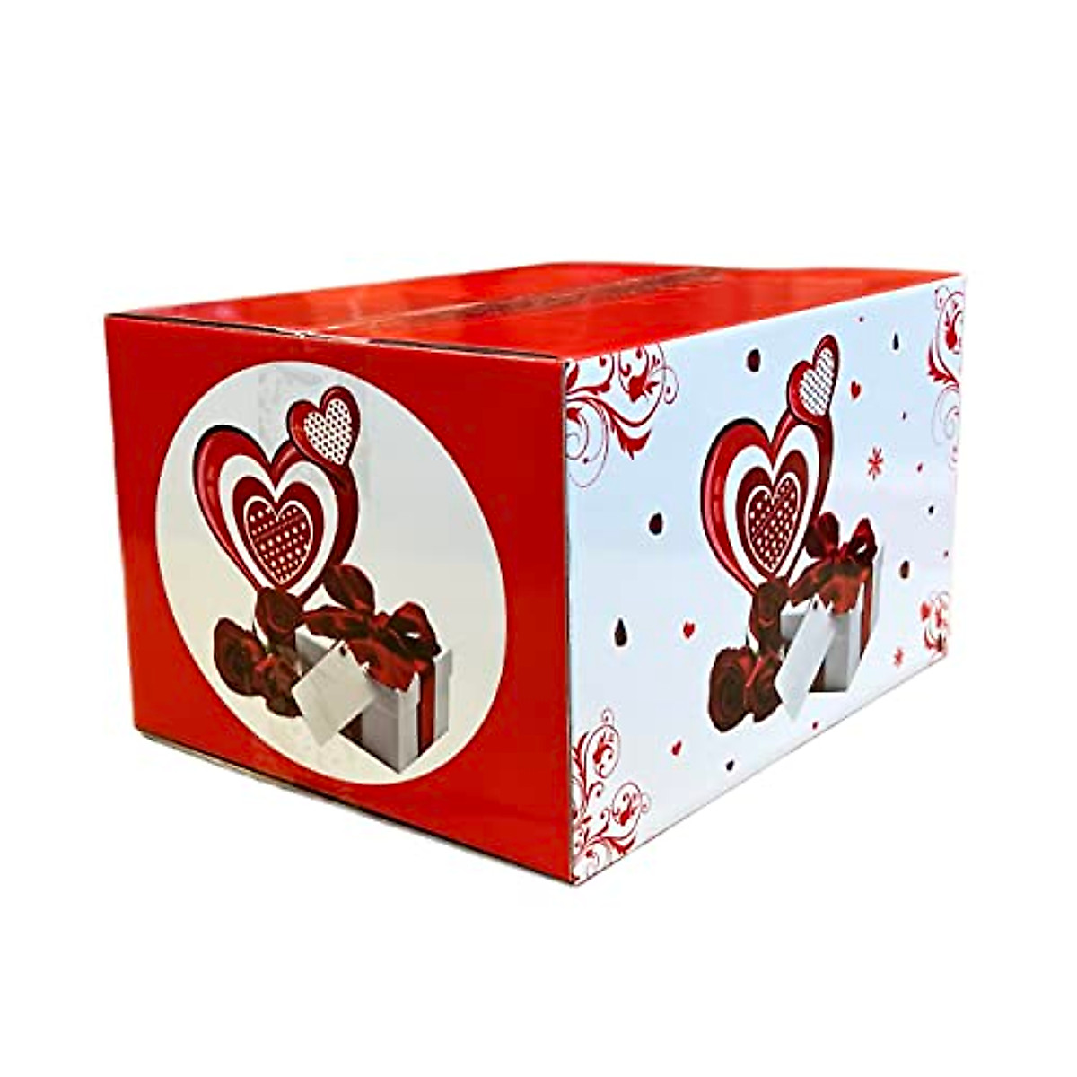 VALENTINE GIFT BASKET SET |10" Teddy Bear Plush (White or Red), Dozen Belgian Milk Chocolate Roses Bouquet, Creme Savers Strawberry and Creme Hard Candy, Elmer Chocolate Rose Flowers Heart Shaped, & Beautiful Custom Valentine Box|