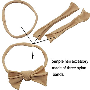 Qearl 60 Pack Soft Stretchy DIY Nylon Headbands Hair Bands Bows DIY Accessory for Newborn Baby Girls with Box