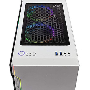Skytech Gaming Archangel Gaming Computer PC Desktop – Ryzen 5 5600X 3.7GHz, RTX 3060 TI 8G, 1TB NVMe SSD, 16GB DDR4 3200MHz, RGB Fans, Windows 10 Home 64-bit, 802.11AC Wi-Fi, White