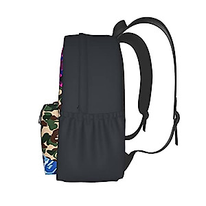 Oyleames Shark Teeth Camo Backpacks Travel Laptop Daypack Big Capacity Bookbag Fashionable And Durable