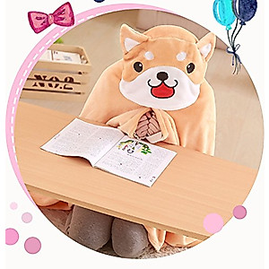 FUYU Cute Dog Cloak Blanket Soft Plush Throw Blanket Shiba Inu Cosplay Cloak