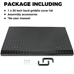 HECASA Griddle Hard Top Lid Black Grill Cover with Handle Outdoor Home BBQ Hood for 36" Front or Rear Grease Griddle 36 Inch