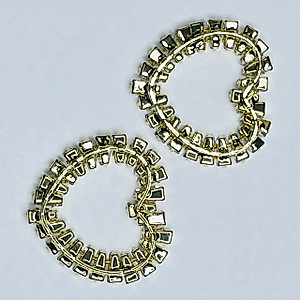 Woke Creations Statement Heart Stud Love Earrings for Women White Cubic Zirconia Baguette Gift Boxed Yellow Gold Setting Hypoallergenic