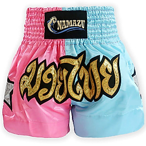 NAMAZU Muay Thai Shorts for Men and Women, High Grade MMA Gym Boxing Kickboxing Shorts Workout Training Grappling Martial Arts Fight Shorts Clothing.