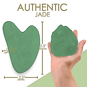 Jade Gua Sha Tool - Safe, Giftable, Authentic & Travel Friendly w/Instructions