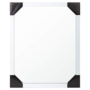 Truu Design Decorative Rectangular Solid Rectangular Wall Mirror, 16 x 20 inches, White