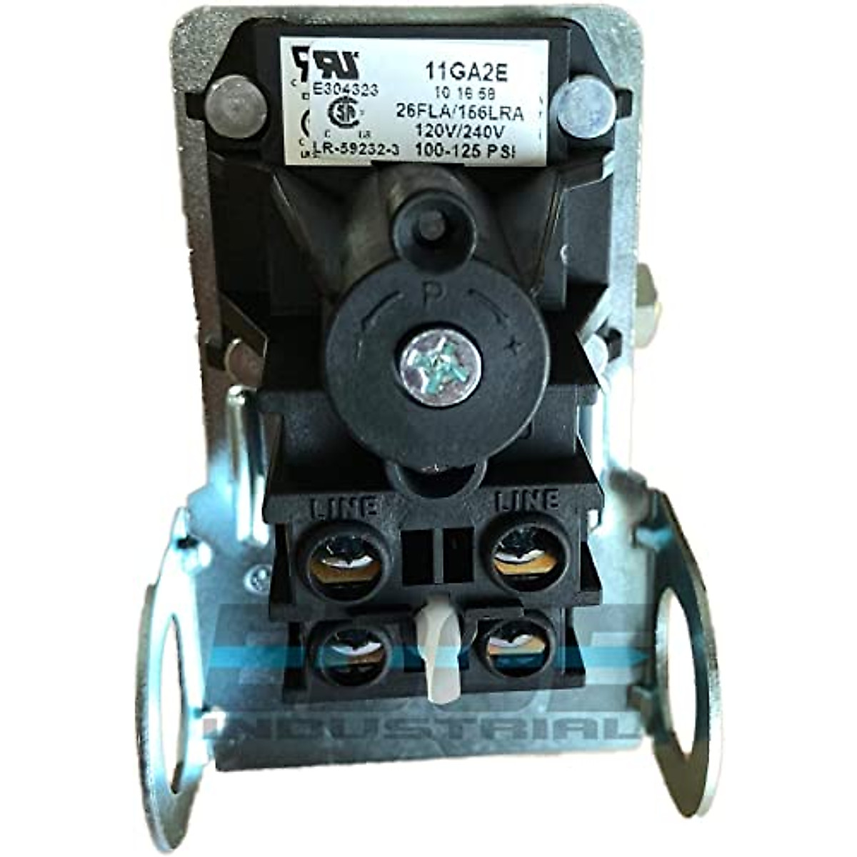 HEAVY DUTY CONDOR USA PRESSURE SWITCH, 26AMP, 11GA2E, 100/125 PSI,1/4" FNPT,DPST, SINGLE PORT