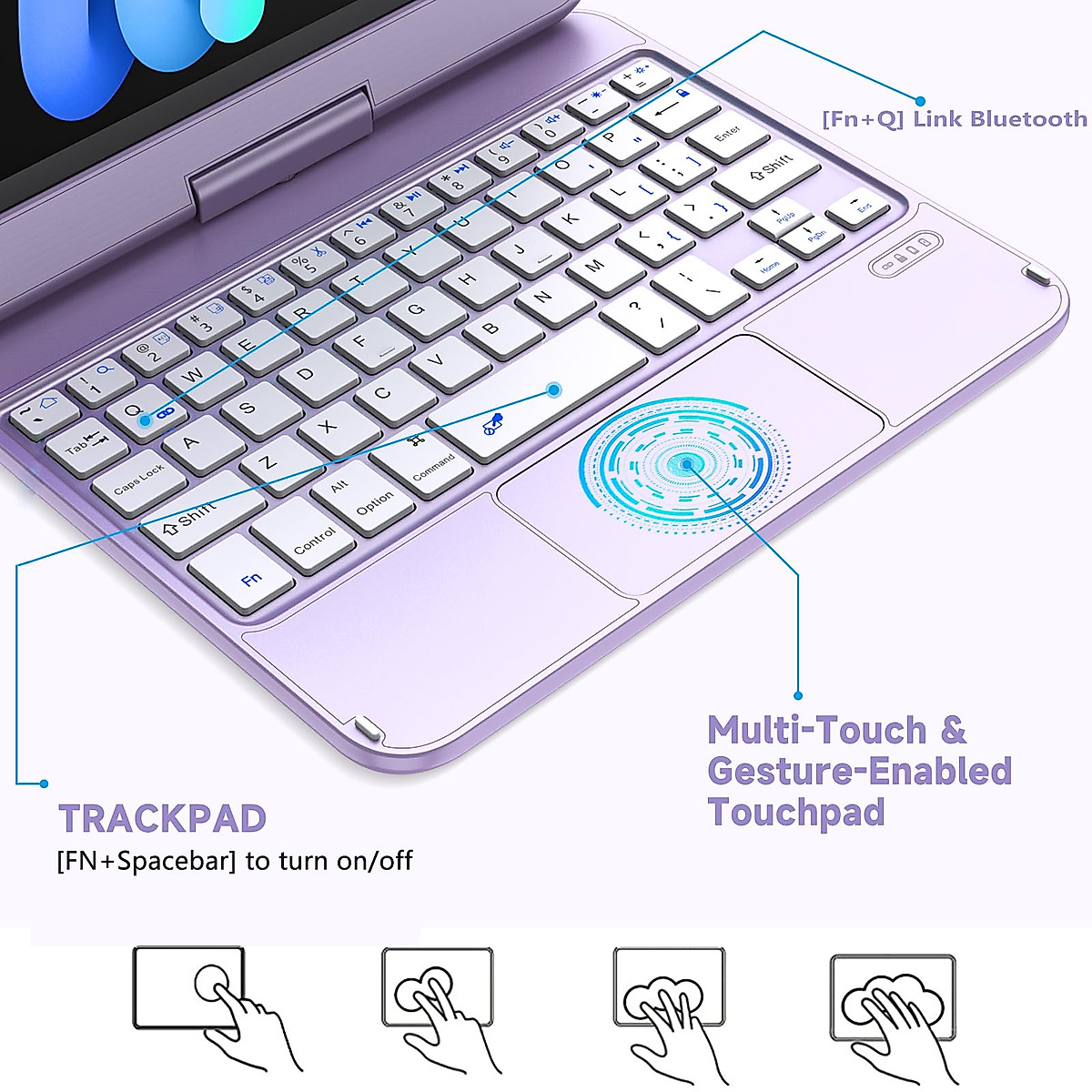 iPad Mini 6 Case with Keyboard, Keyboard iPad Mini 6th Generation 2021 8.3-inch 6th Generation, 360° Rotatable Touchpad Keyboard Case,Thin & Protective for iPad Mini (6th Generation 2021) Tablet