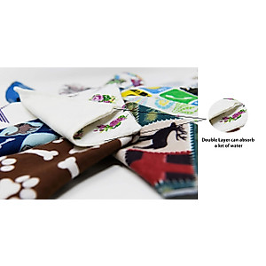 Wonder Care - Flannel Baby Wipes Reusable and Washable 5"x 7" Inches- Biodegradable Compostable Vegan Registered Plastic Free Baby Wet Wipes 2 Layers 100% Cotton- Assorted Color Prints (40 pc)