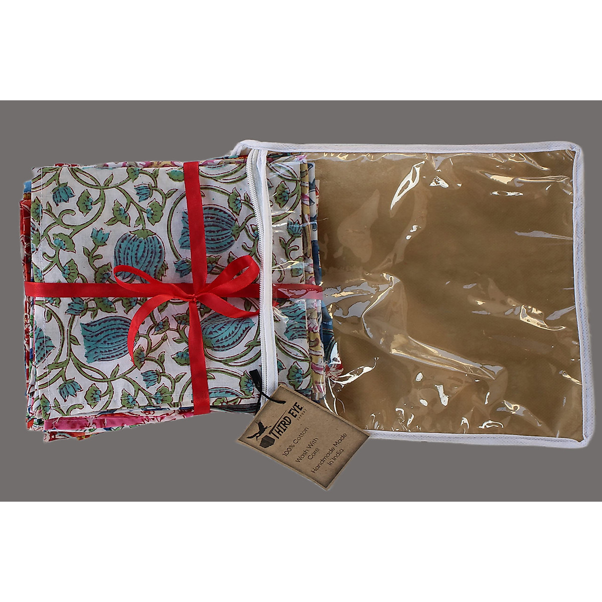 Beautiful Indian Hand Block Print Floral Design Cloth Napkins Set of 12 Cotton Dinner Napkins Washable & Reusable Table Linens 16x16 Inch Home Holiday Napkins Cloth DéCor