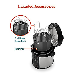 COSORI Electric Pressure Cooker, 9-in-1 Multi Cooker, 13 Presets, Rice Cooker, Slow Cooker, Sauté, Sous Vide, Sterilizer with Cookbook & Online Recipes, Dishwasher Safe, 1100W, Stainless Steel, 6QT