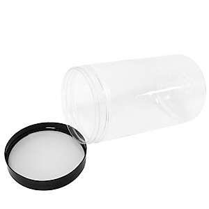 UEJYWUY 16 Pack 27 Oz Plastic Jars With Screw Lids, Wide Mouth Empty Clear Plastic Storage Container, Food Grade Large Round Jar for Household and Kitchen Organizing