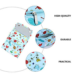 EXCEART Crochet Hook Case Portable Empty Sweater Knitting Needles Zipper Bag Tote Pouch Travel Storage Organizer for Knitting Sewing Accessories