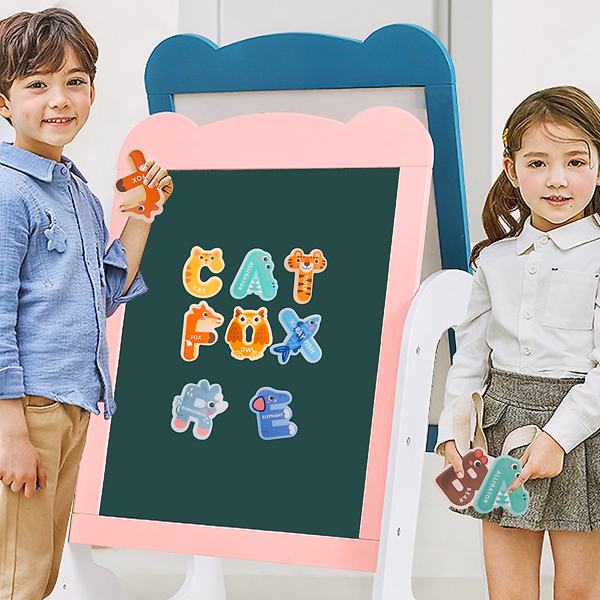 HOONEW Jumbo Magnetic Letters Magnets for Kids Large Magnetic Letters Alphabet ABC Uppercase Fridge Refrigerator Magnets Learning Educational Spelling Toy for Kids Toddlers 3+ Years Old