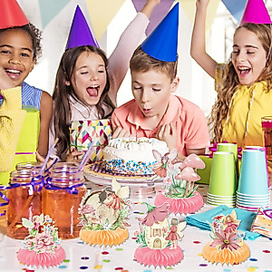 Fairy Honeycomb Centerpieces Birthday Decorations - 9PCS Fairy Party Centerpieces for Table, Butterfly Flower Fairies Theme Party Decorations, My Fairy First Birthday Baby Shower Supplies