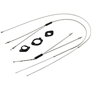 BMX Bike Brake Cable Set Gyro Brake Cables Front and Rear Brake Set Bicycle Brake Cable Housing with Spinner Rotor Bike Replacement Part(White)