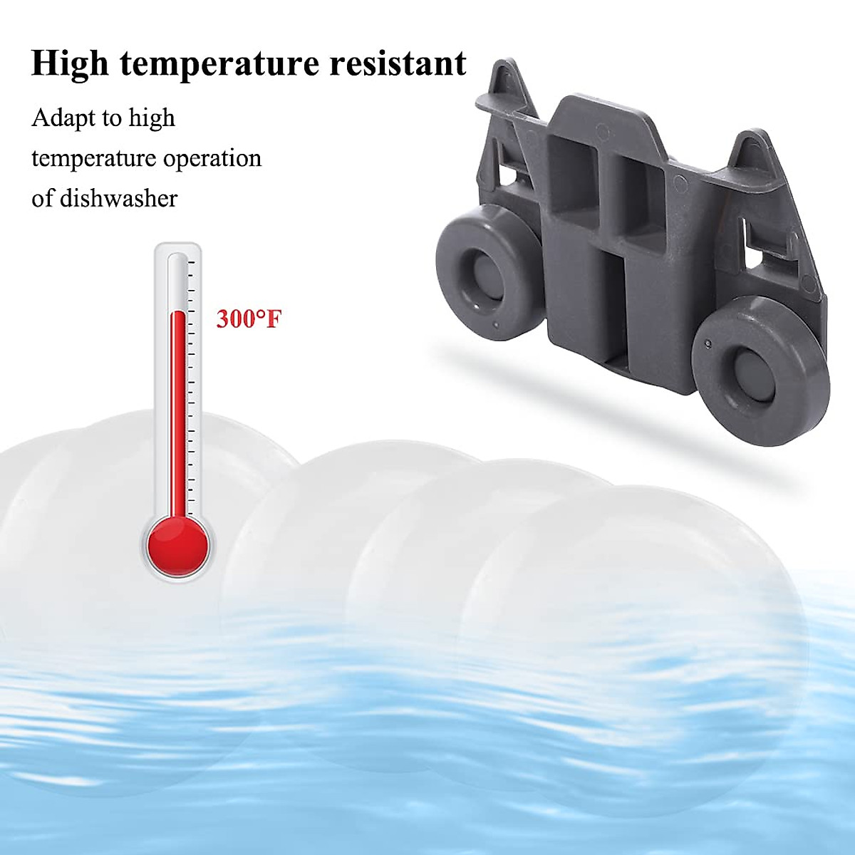 W10195417 Dishwasher Wheels Lower Dish Rack Wheel, Compatible for Whirlpool Kenmore Kitchenaid, Replaces AP4538395, AH2579553, PS2579553, WPW10195417, EA2579553