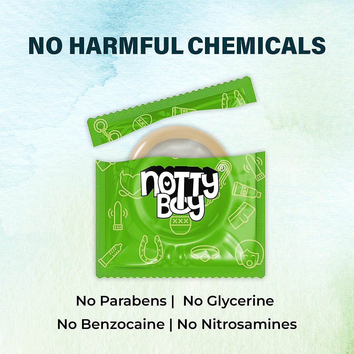 NottyBoy Wholesale Pack of 100 Condoms - Assortment of Mixed Delicious Fruit Flavored Condoms for Men | (Bubblegum | Green Apple | Chocolate | Tempting Strawberry and Banana) Safe for Oral Use