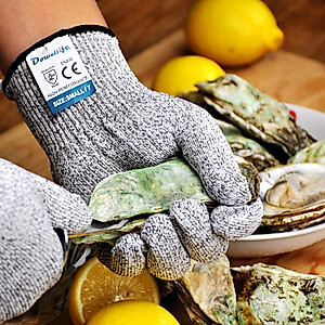 Dowellife Large Grey Protective Gloves with Cut Resistance, Machine Washable