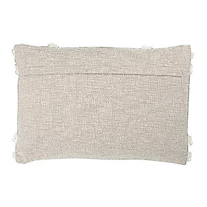 Creative Co-Op Lumbar Tan & Cream Tufted Woven Cotton Pillow, Tan