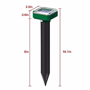 8 Pack Solar Mole Repellent Waterproof Ultrasonic Gopher Repellent Outdoor Animal Repeller Stakes Sonic Rodent Deterrent Vole Chaser for Patio Garden Farm Lawn