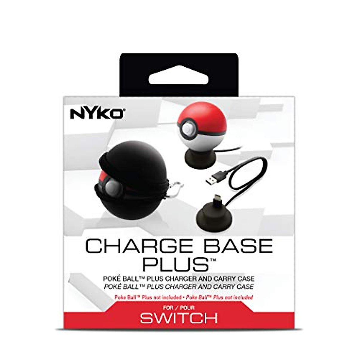 Nyko Charge Base Plus - USB Type-C Charging Dock and Carrying Case for Poké Ball Plus Nintendo Switch Controller