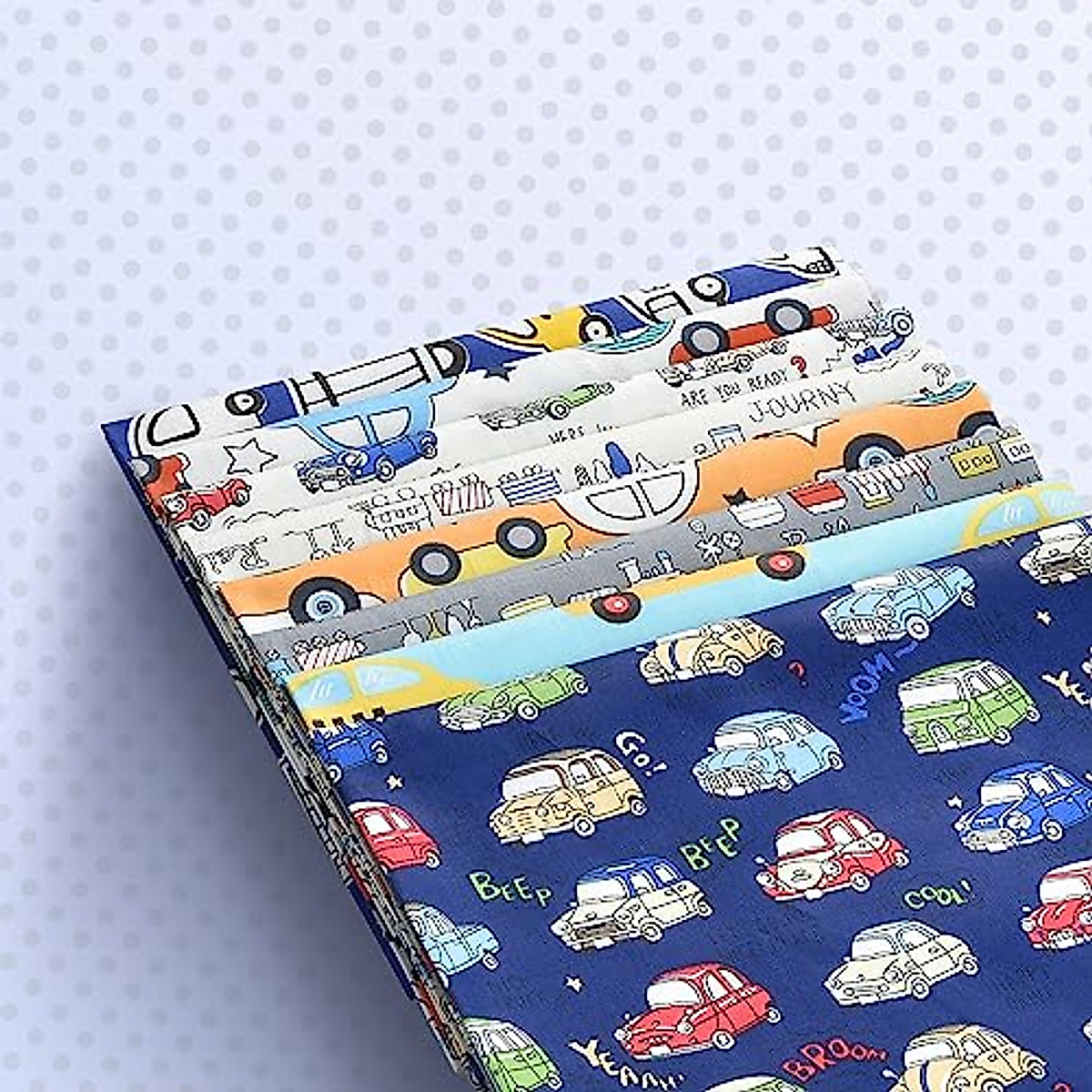 8PCS Cotton Quilting Fabric Bundles 100% Cotton Fat Quarters 20”x20”-Medium Weight- for DIY Crafts,Quilting, Sewing Project, Patchwork (Blue)