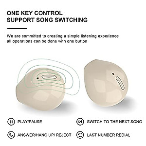 Loluka Small Invisible Earbuds Invisible Earbuds Mini Wireless Bluetooth Earpiece Phone Discreet Earbuds for Work Headphones Single Earbud Sport Earpiece with Mic