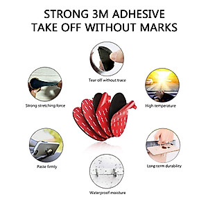 K TOMOTO [10 Pack 3M VHB Sticky Adhesive Pads for Socket Mount Base, Duble Side Heat Resistant Strong Sticker Replacement Tape for Phone Collapsible Grip & Stand Back, 1.3 Inches, Black