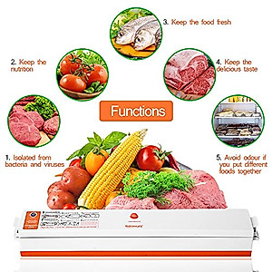 TINTON LIFE Vacuum Sealer Package Machine Sealing System Heat Sealer for Food Fruits Meat with Free Vacuum Bags, 15 Piece