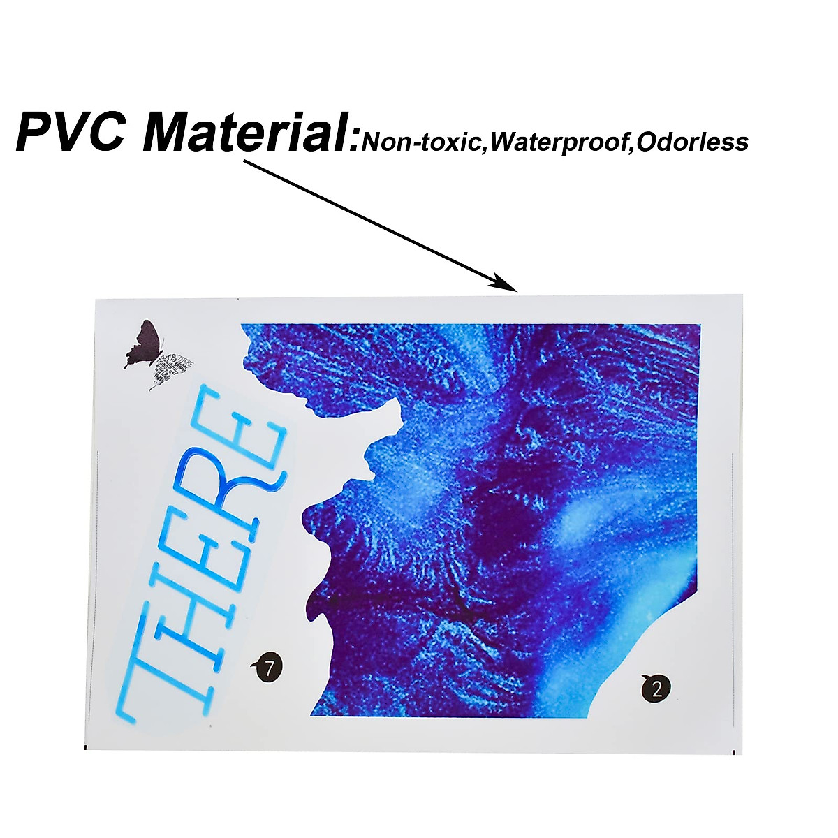 Maydahui Blue Butterfly Wall Sticker to Be Happy Inspirational Quotes Wall Decals (24x30 Inch) Peel Stick Removable Large Motivational Saying Art Mural Decor for Living Room Bedroom Nursery