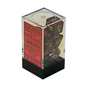 Chessex CHX25344 Dice-Speckled Silver Volcano Set