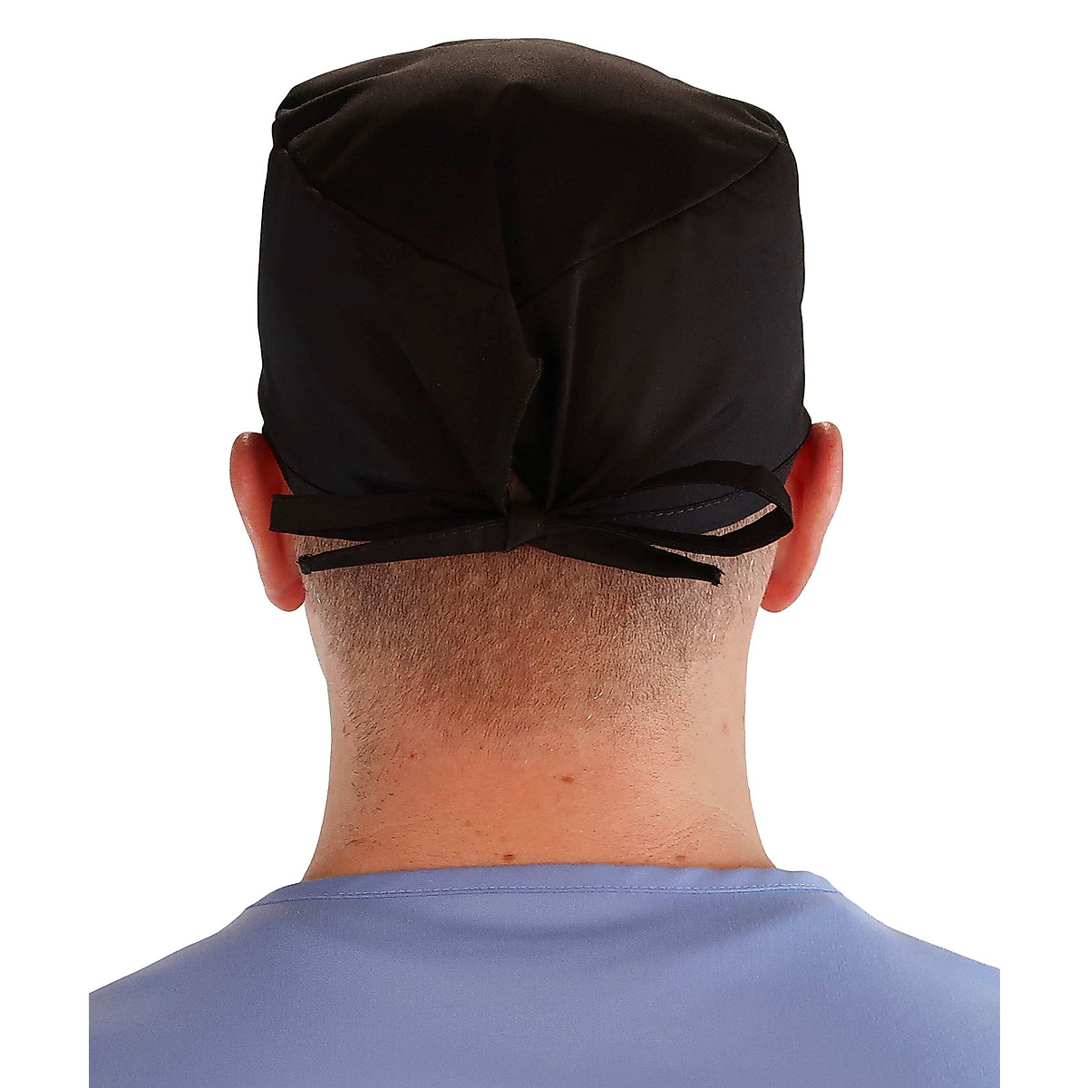 Sparkling EARTH Solid Black Unisex Classic Surgical Style Scrub Working Cap - 100% Cotton - Made in The USA!