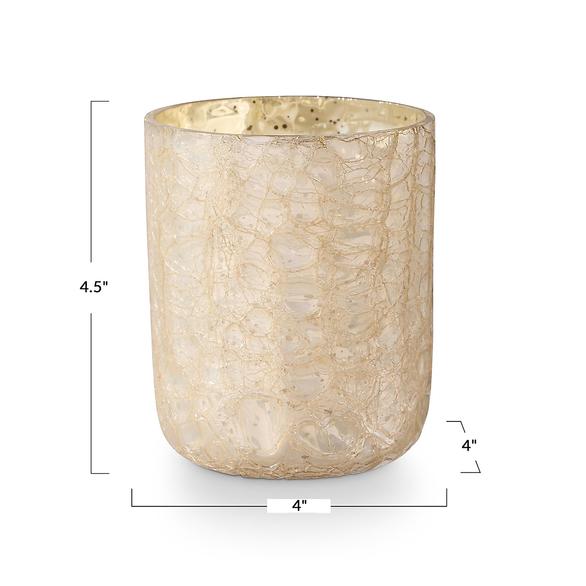 ILLUME Noble Holiday Winter White Large Crackle Glass Candle