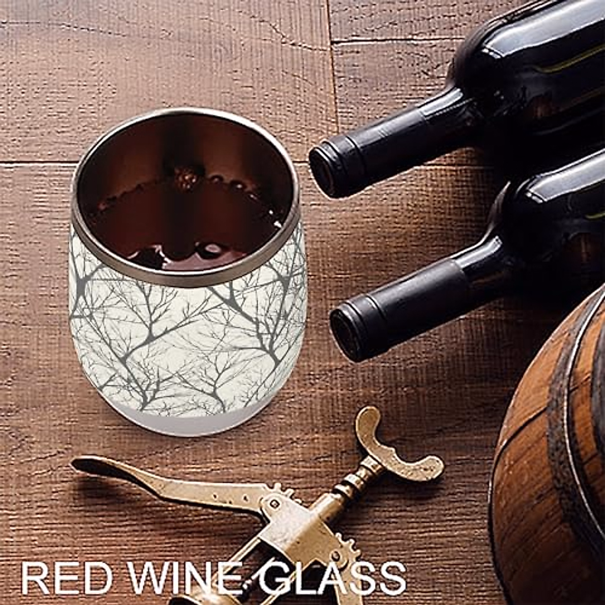 WYUSPGK 304 Stainless Steel Insulated Cup, Tree Branch Print Smooth Rim, Durable & Reusable - Perfect for Office, Home, And Travel