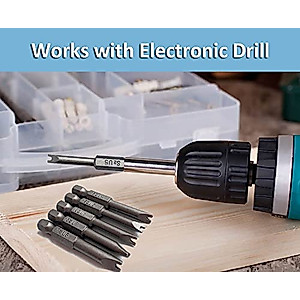 Spanner Screwdriver Bits 5in1 Set U4 U5 U6 U7 U8, SKZIRI 5PCS U-shaped Screwdriver Bit Magnetic Power Tools 1/4" Hex Shank 1/2inch Length