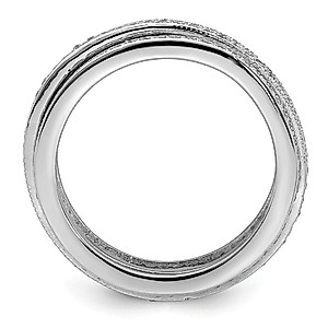 Solid 925 Sterling Silver Pave Eternity Motion Ring Band Size 7